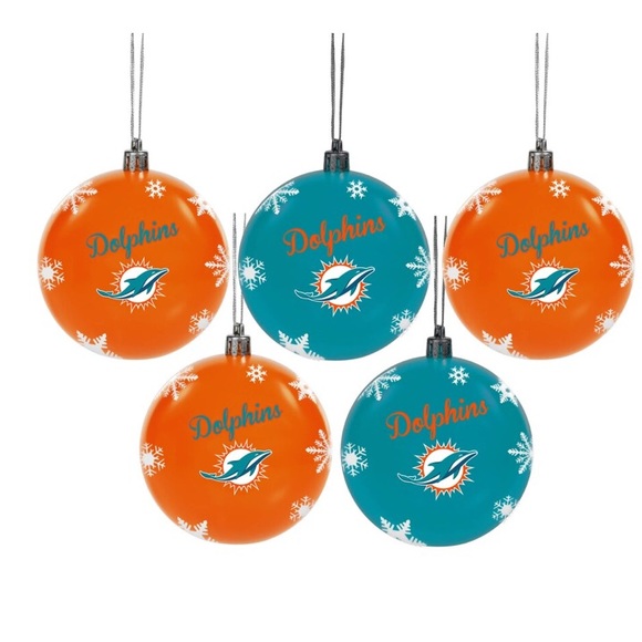 NFL | Holiday | New Set Of 6 Nfl Miami Dolphins Led Ornaments | Poshmark
